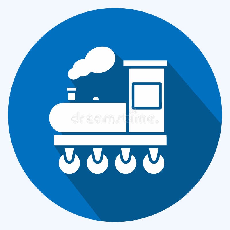 Icon Steam Train. Suitable for Education Symbol. Long Shadow Style ...