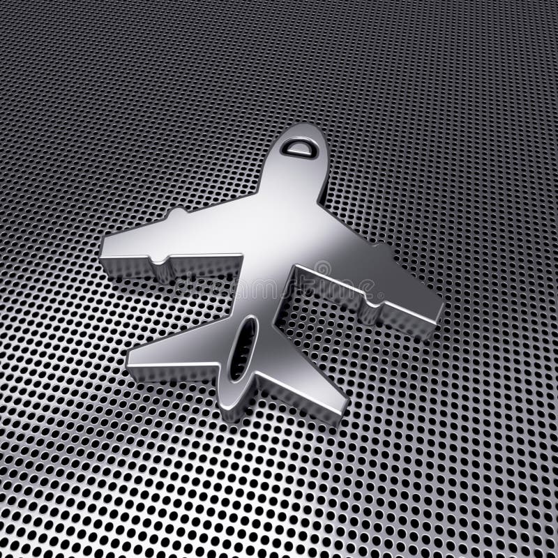 Icon Steel Airplane on Metal Perforated Stock Illustration ...