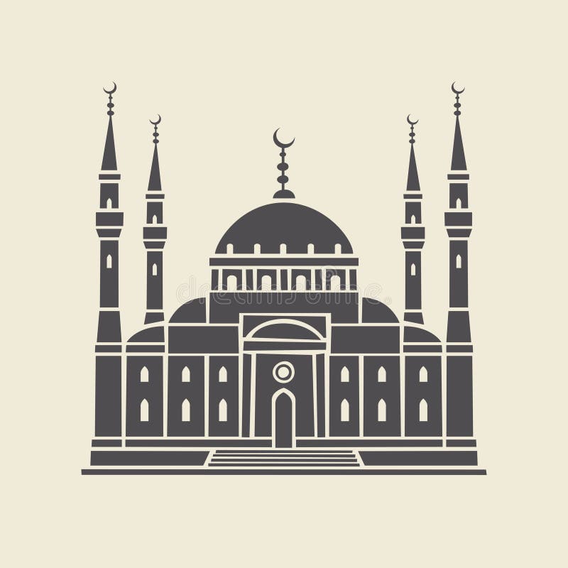 Icon or Stencil of Traditional Muslim Mosque Stock Vector ...