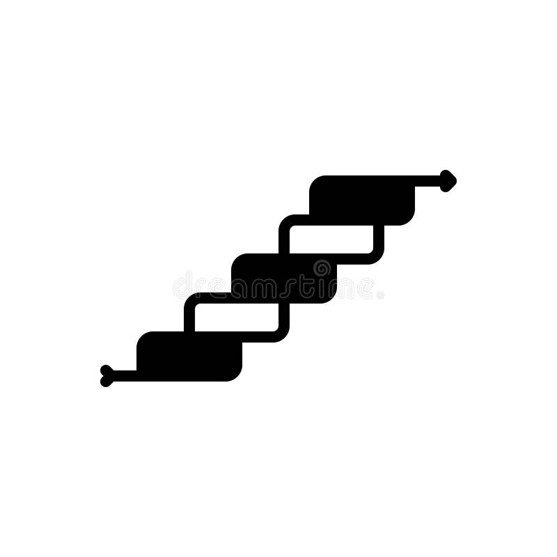 Black Solid Icon for Steps, Climb Staircase and Success Stock ...