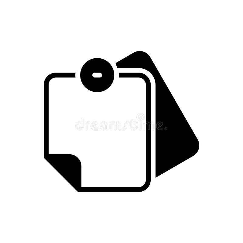 Black Solid Icon for Stick Notes, Paper and Notepaper Stock Vector ...