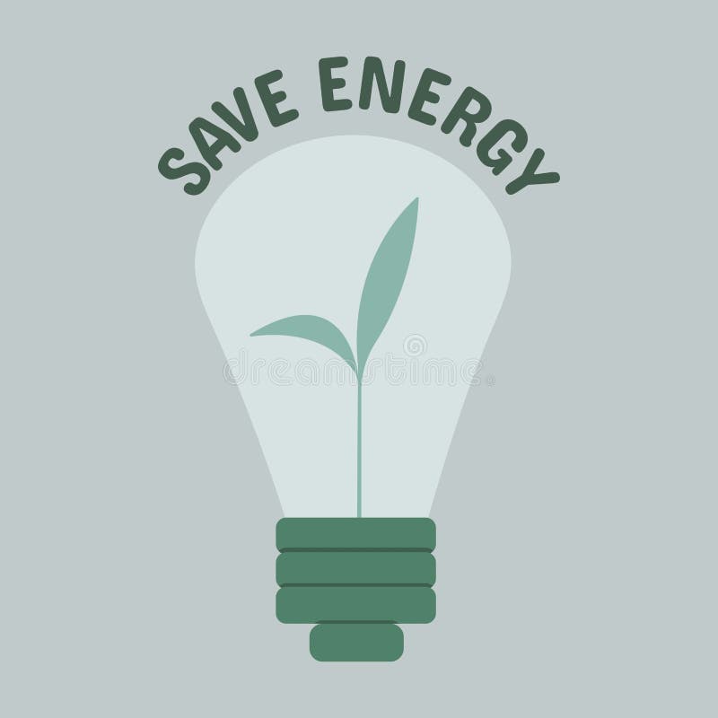 Icon, Sticker, Button on the Theme of Saving Energy with Bulb with ...