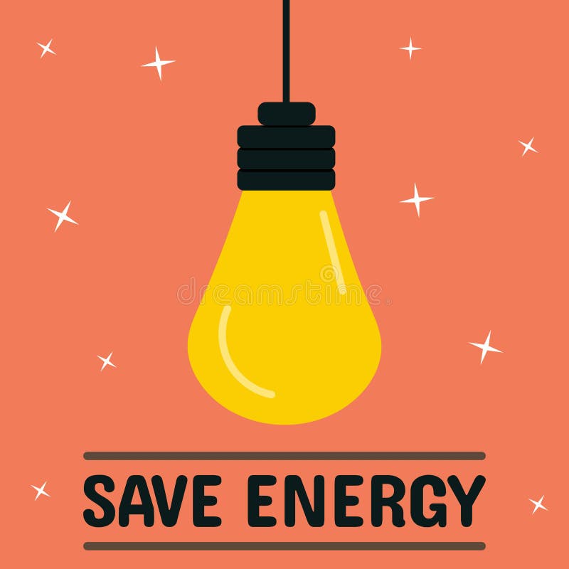 Icon, Sticker, Button on the Theme of Saving Energy with Bulb and Text ...