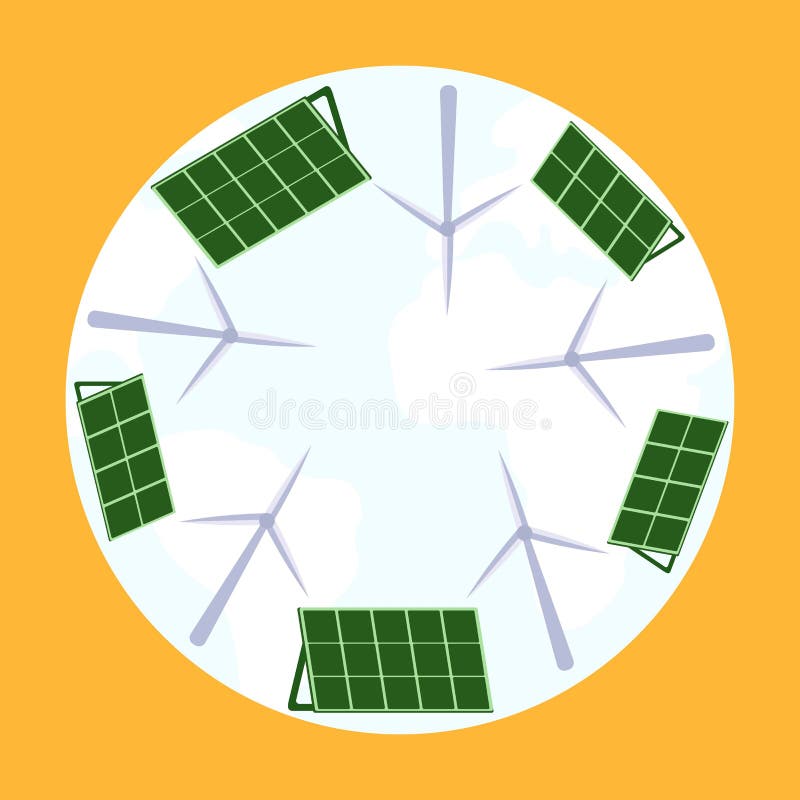 Icon, Button on the Theme of Saving and Renewable Energy with Wind ...