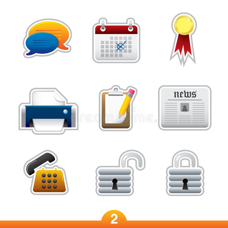 Icon Sticker Set - Web Universal Stock Vector - Illustration of modern ...