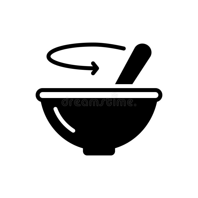Black Solid Icon for Stir, Bustling and Paddle Stock Vector ...