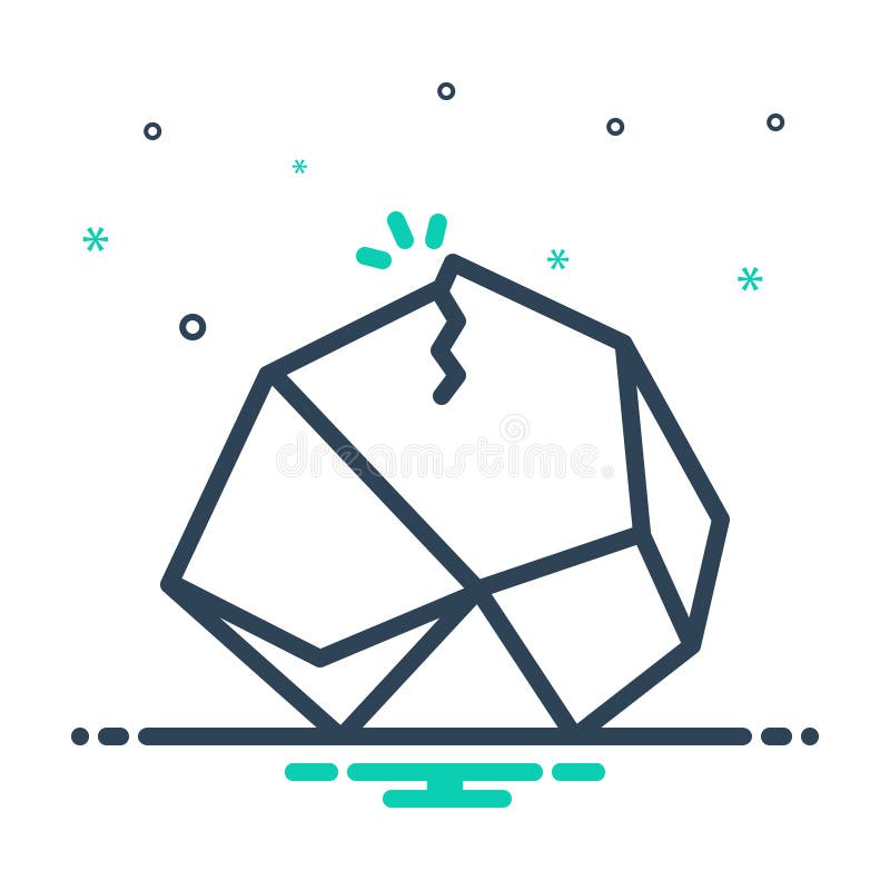 Mix Icon for Stone, Crystal and Rock Stock Vector - Illustration of ...
