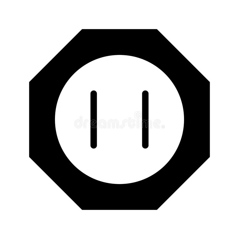 Icon Stop Button in Glyph Style. Vector Illustration and Editable ...