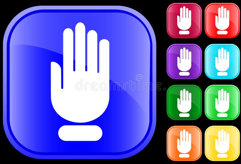 Icon of stop hand stock vector. Illustration of button - 5108690