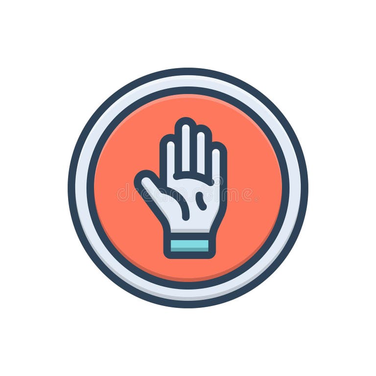 Color Illustration Icon for Stop, Raise Hand and Safety Stock ...