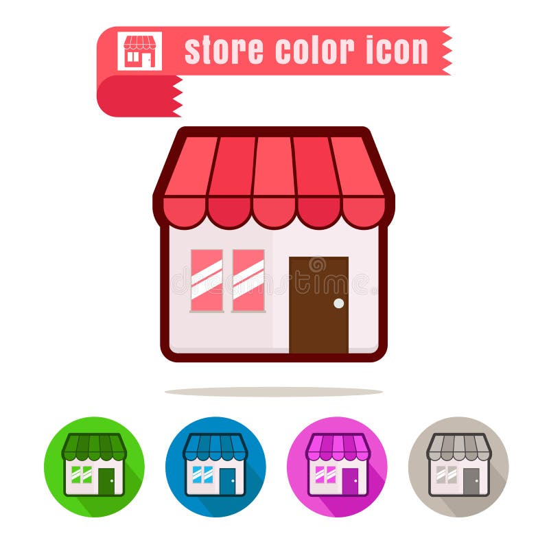 Icon Store Shop Colorful Design Vector on White Background Stock Vector ...