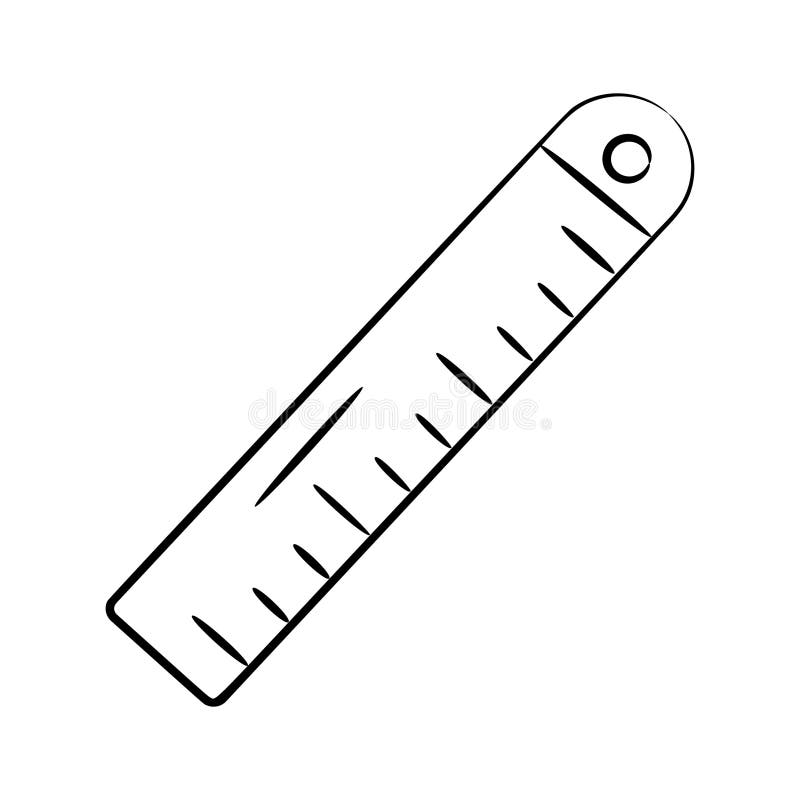 A Customizable Icon of School Ruler Designed in Doodle Style Stock ...