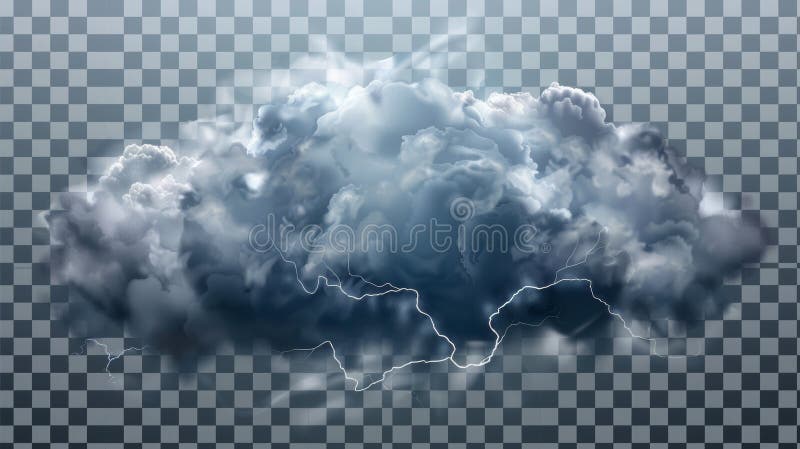 Icon of a Storm Cloud for Weather Forecasts, Isolated on a Transparent ...