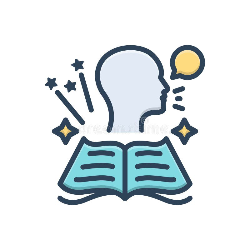 Color Illustration Icon for Storytelling, Narration and Poesy Stock ...