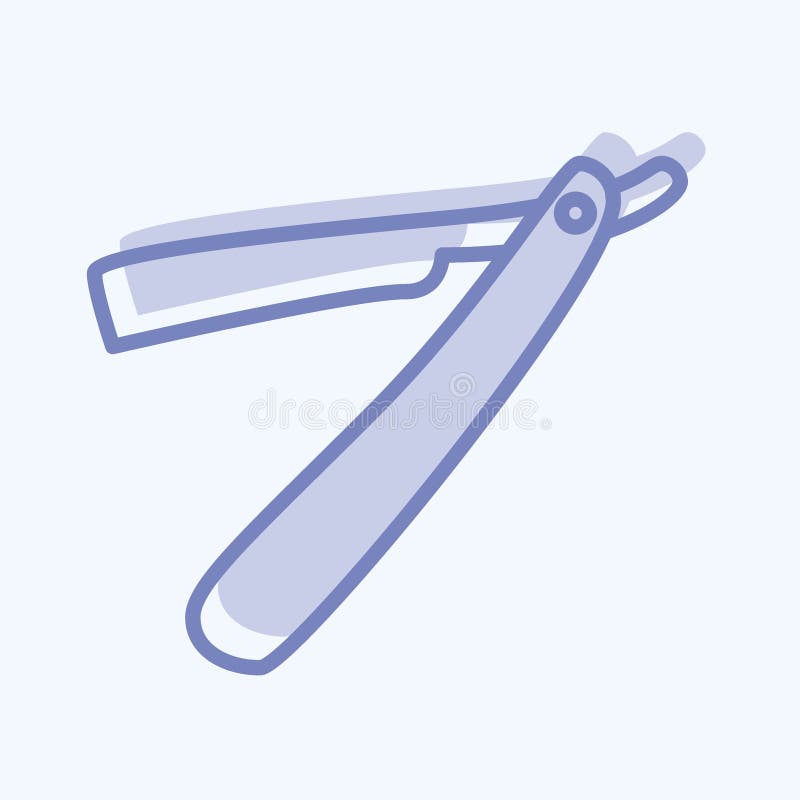 Icon Straight Razor - Two Tone Style - Simple Illustration,Editable Stroke Stock Illustration ...