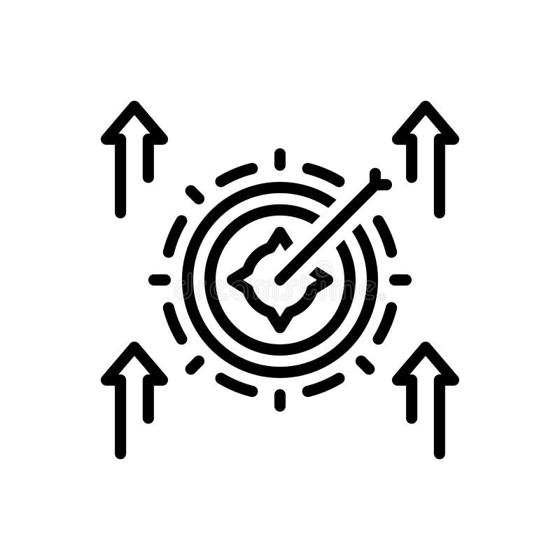 Black Line Icon for Strategy, Strategic and Growth Stock Vector ...