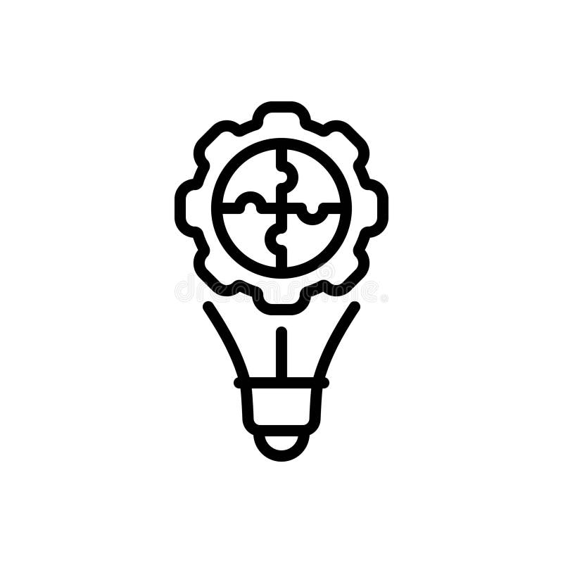 Black Line Icon for Strategy, Strategic and Plan Stock Vector ...