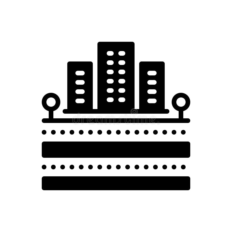 Black Solid Icon for Street, Thoroughfare and Driveway Stock Vector ...