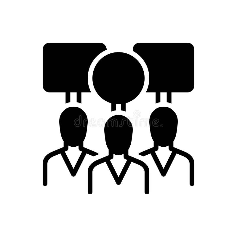 Black Solid Icon for Striking, Protest and Rally Stock Vector ...