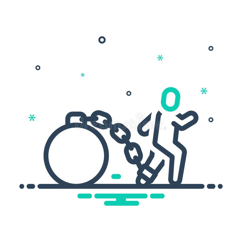 Mix Icon for Struggle, Slavery and Chain Stock Vector - Illustration of ...