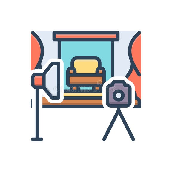 Color Illustration Icon for Studios, Spotlight and Photo Stock ...
