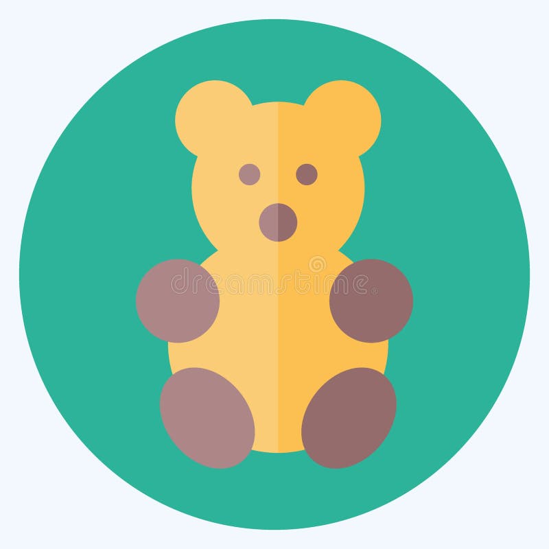 Icon Stuffed Bear - Flat Style - Simple Illustration Stock Illustration ...