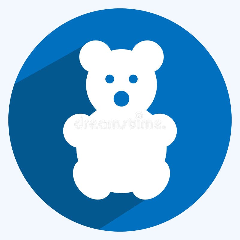 Icon Stuffed Bear - Long Shadow Style - Simple Illustration Stock ...