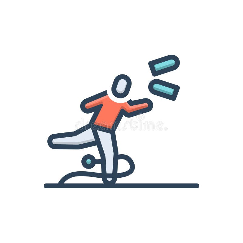 Color Illustration Icon for Stumble, Impingement and Danger Stock ...