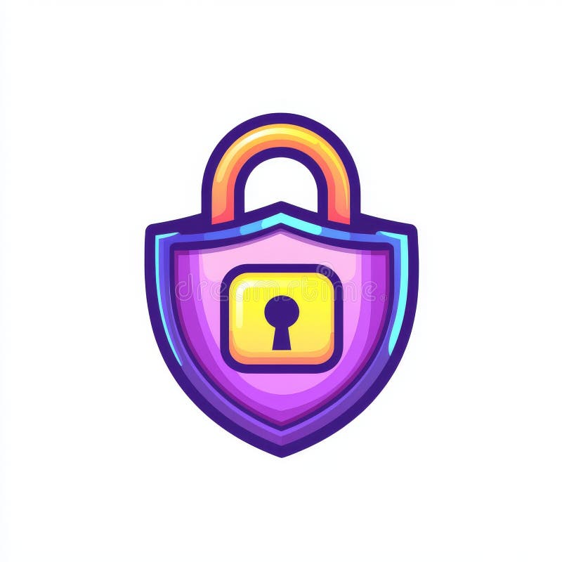 The Icon of a Stylized Shield and Padlock Represents Security and ...