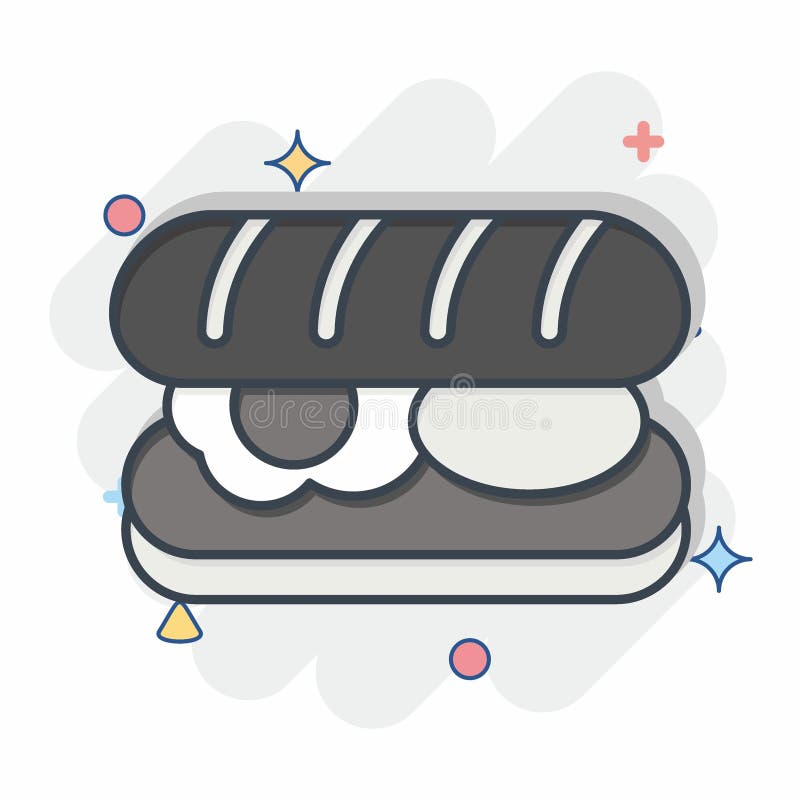 Icon Submarine Roll. Related To Breakfast Symbol. Comic Style. Simple ...