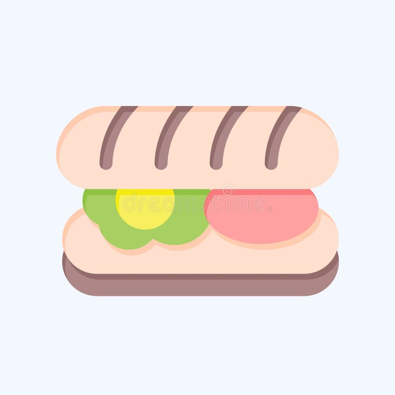 Icon Submarine Roll. Related To Breakfast Symbol. Flat Style. Simple ...