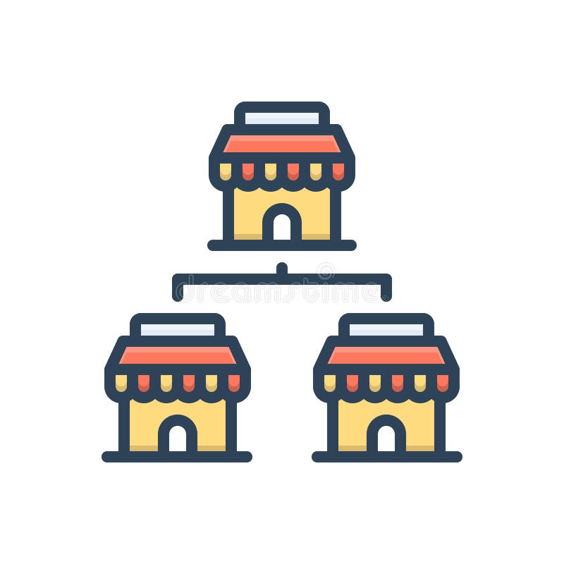 Color Illustration Icon for Subsidiaries, Helpful and Supporting Stock ...