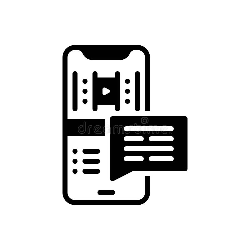 Black Solid Icon for Subtitle, Subheading and Video Stock Vector ...