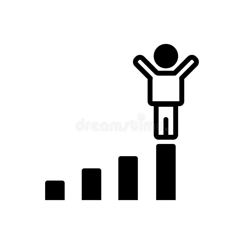Black Solid Icon for Success, Prosperity and Triumph Stock Vector ...