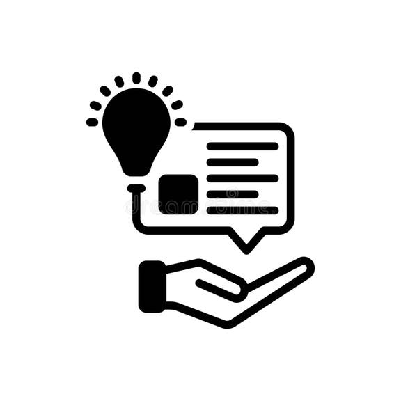 Black Solid Icon for Suggestion, Solution and Feedback Stock Vector ...