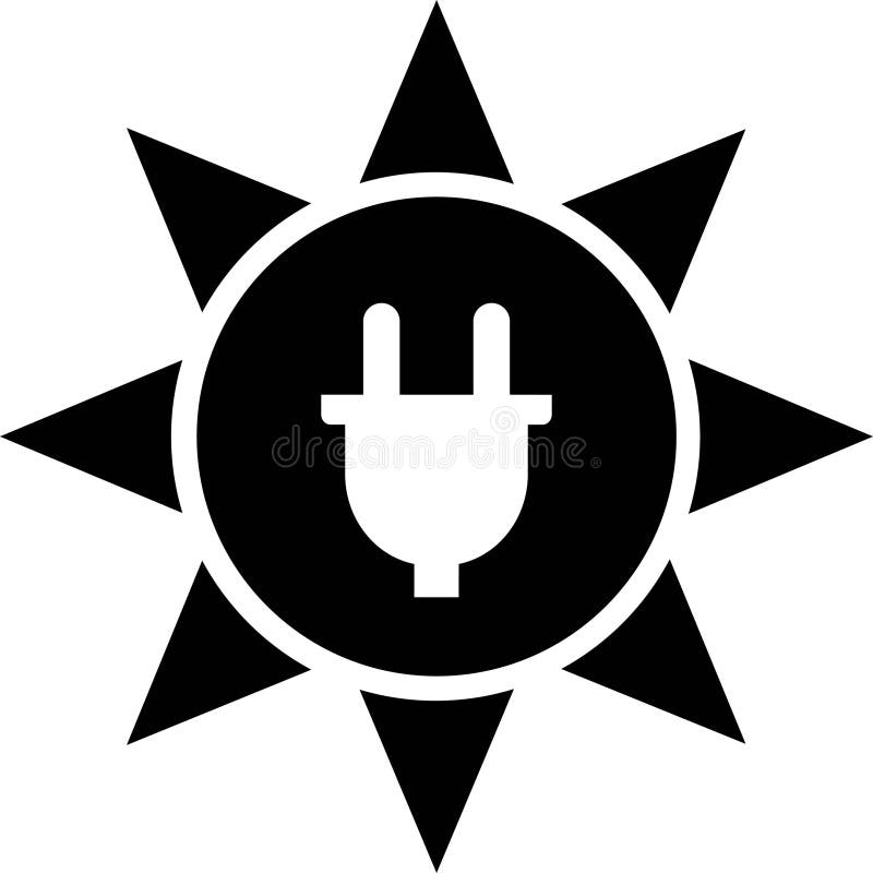 The Icon of the Sun and the Electric Plug. Stock Vector - Illustration ...