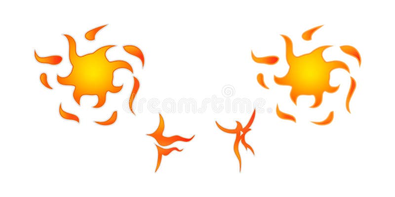 Icon of the Sun, the Stylized Bold Pattern. Sticker Sun with Rays Stock ...