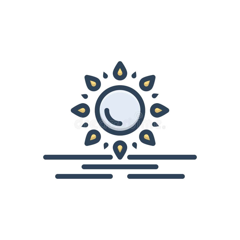Color Illustration Icon for Sunrise, Daybreak and Sun Stock Vector ...