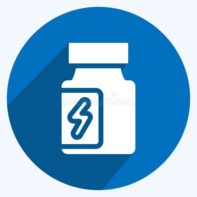 Icon Supplements. Suitable for Healthy Symbol. Long Shadow Style ...