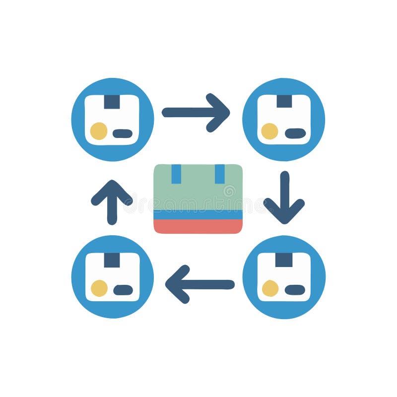 Icon of Supply Chain for Operational Efficiency Stock Image ...