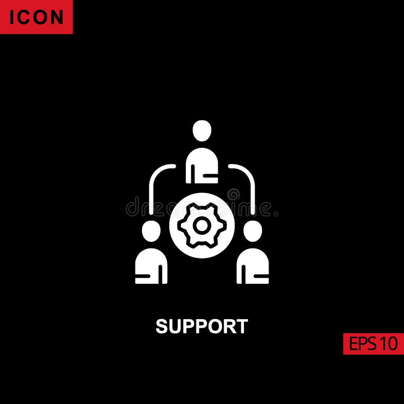 Icon Support. Glyph, Flat or Filled Vector Icon Symbol Sign Collection ...