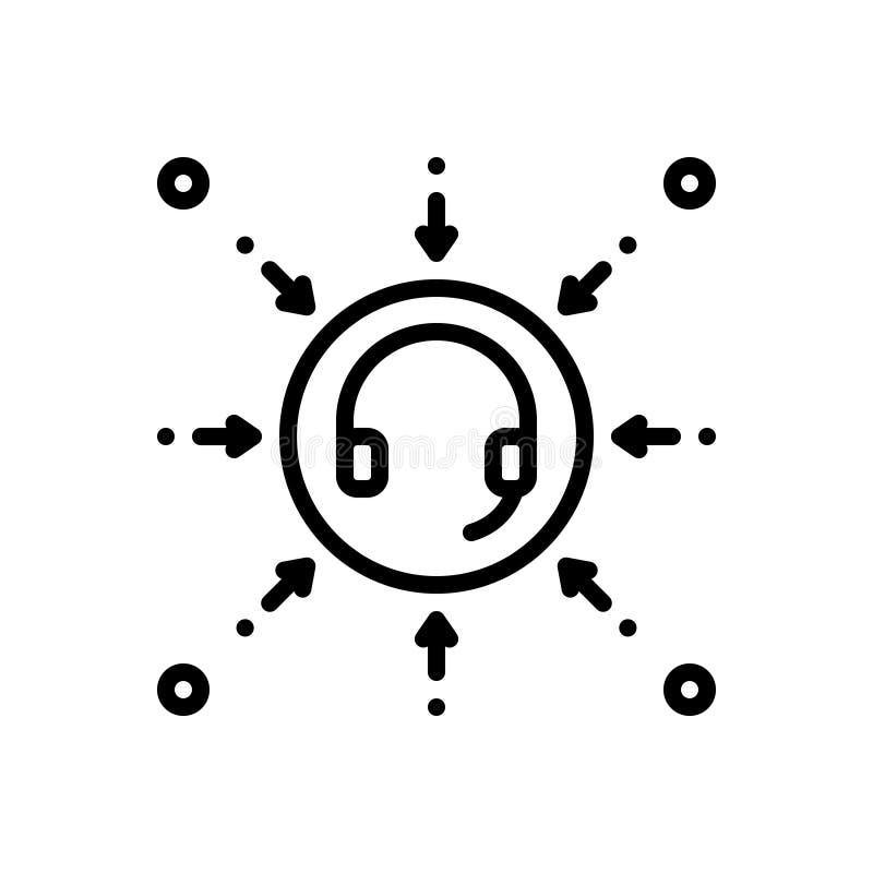 Black Line Icon for Support, Headset and Audio Stock Vector ...
