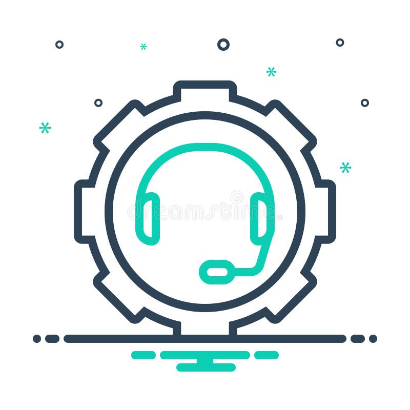 Mix Icon for Support, Headset and Headphone Stock Illustration ...