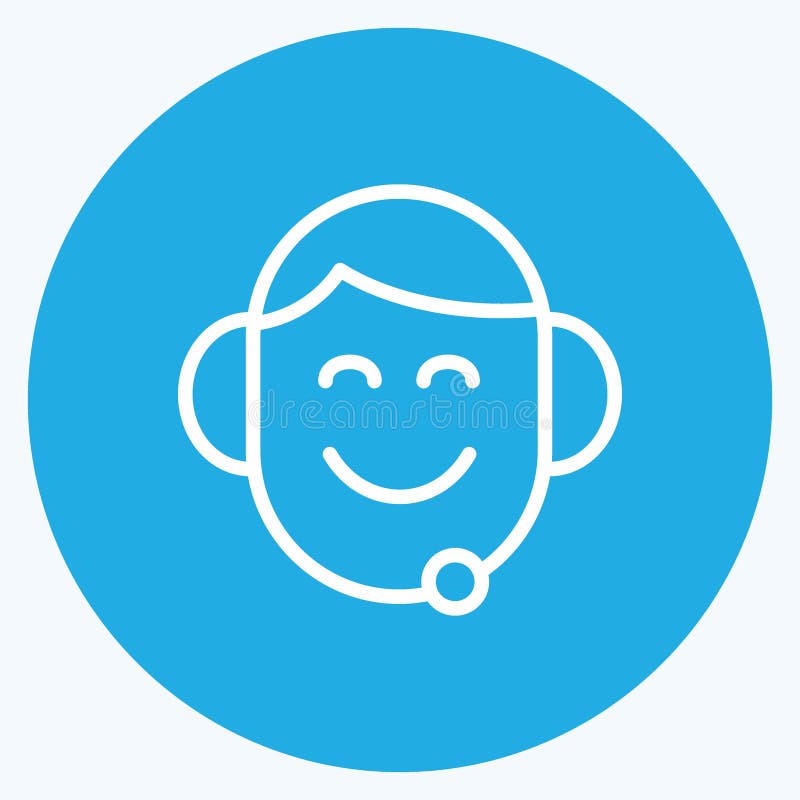 Icon Support. Suitable for Feedback Symbol. Blue Eyes Style. Simple ...
