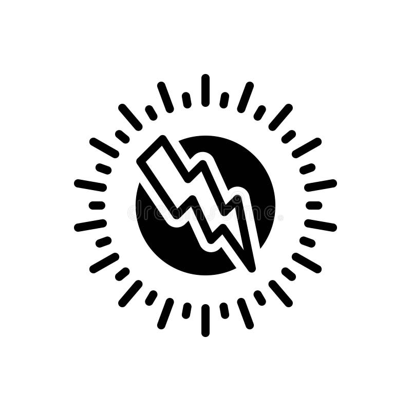Black Solid Icon for Surge, Lightening and Bolt Stock Illustration ...