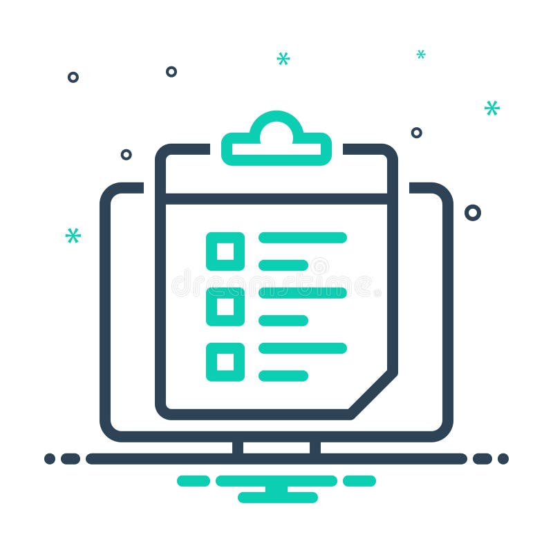 Survey List Icon Black and White Illustration Stock Vector ...