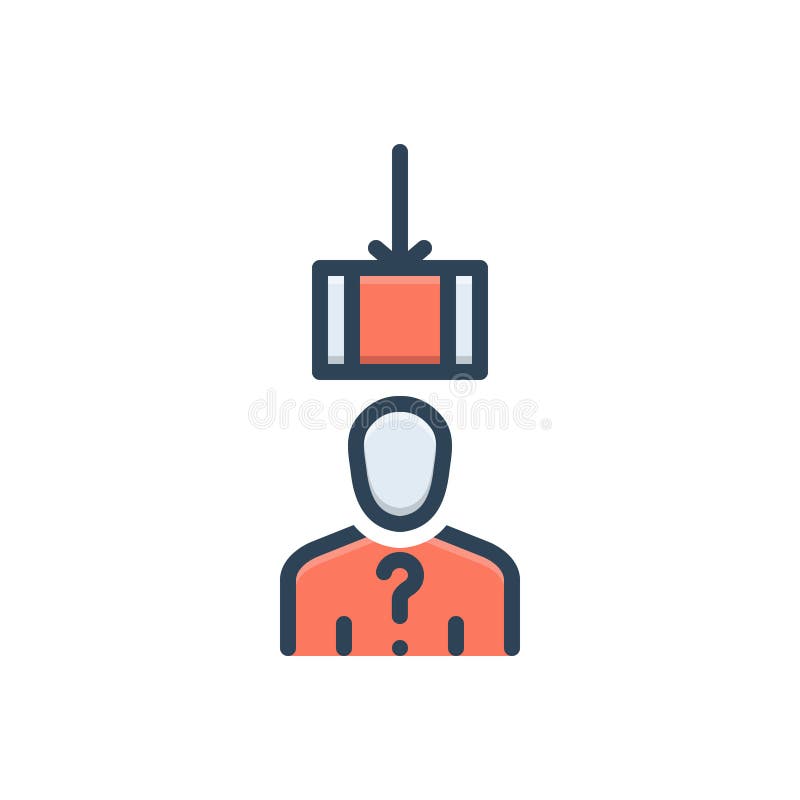 Color Illustration Icon for Suspect, Unknown and Doubtful Stock ...