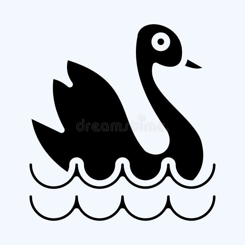 Icon Swan. Suitable for Education Symbol. Glyph Style. Simple Design ...
