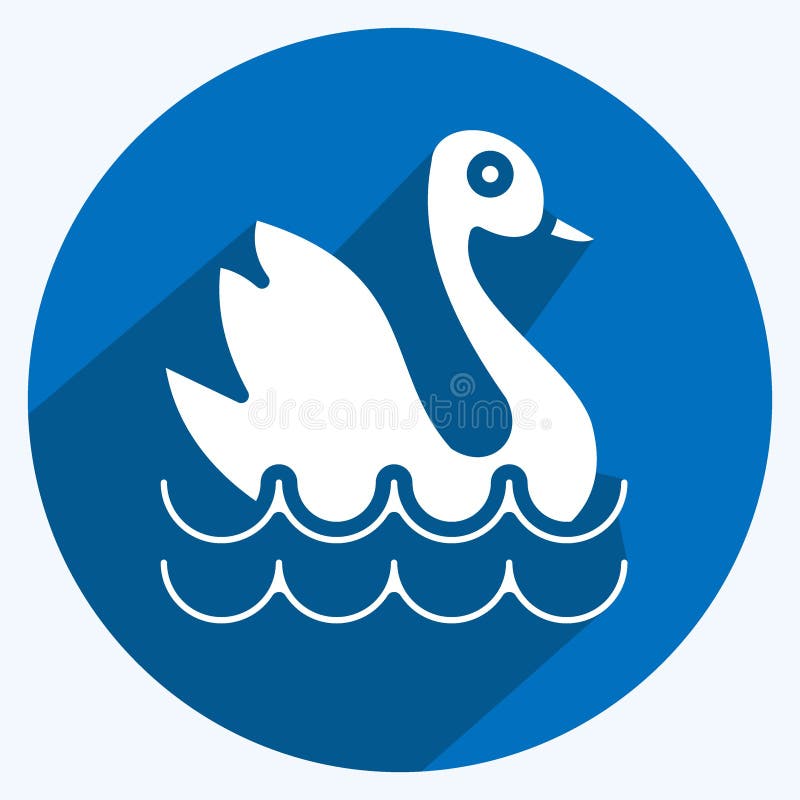 Icon Swan. Suitable for Education Symbol. Long Shadow Style. Simple ...