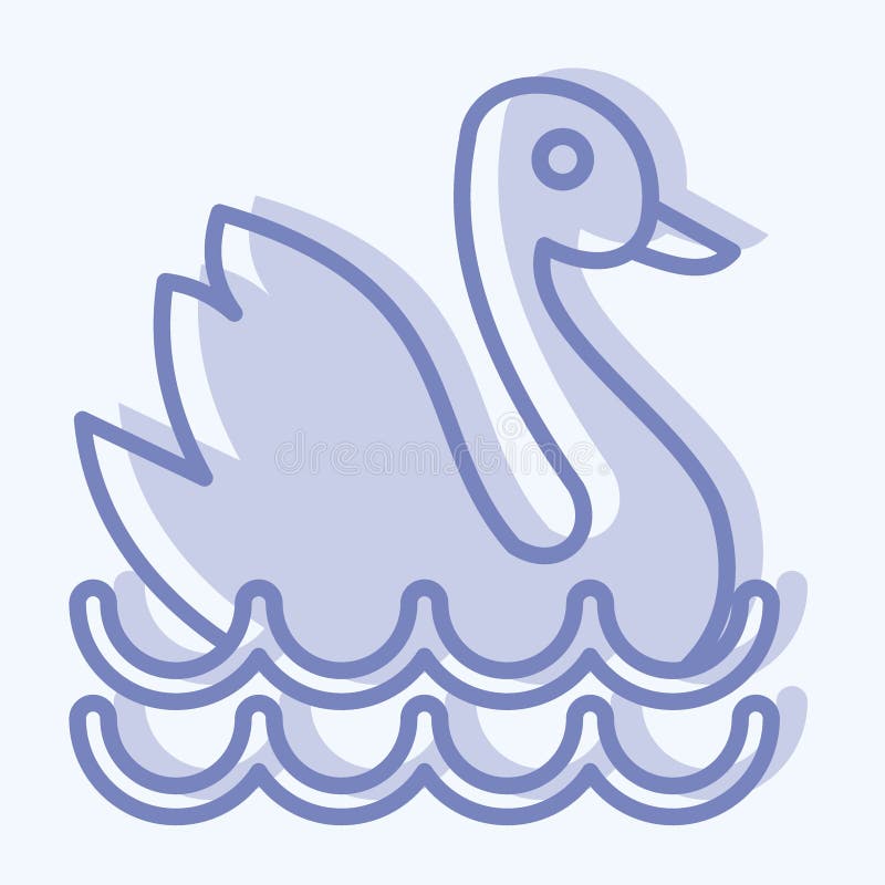 Icon Swan. Suitable for Education Symbol. Two Tone Style. Simple Design ...
